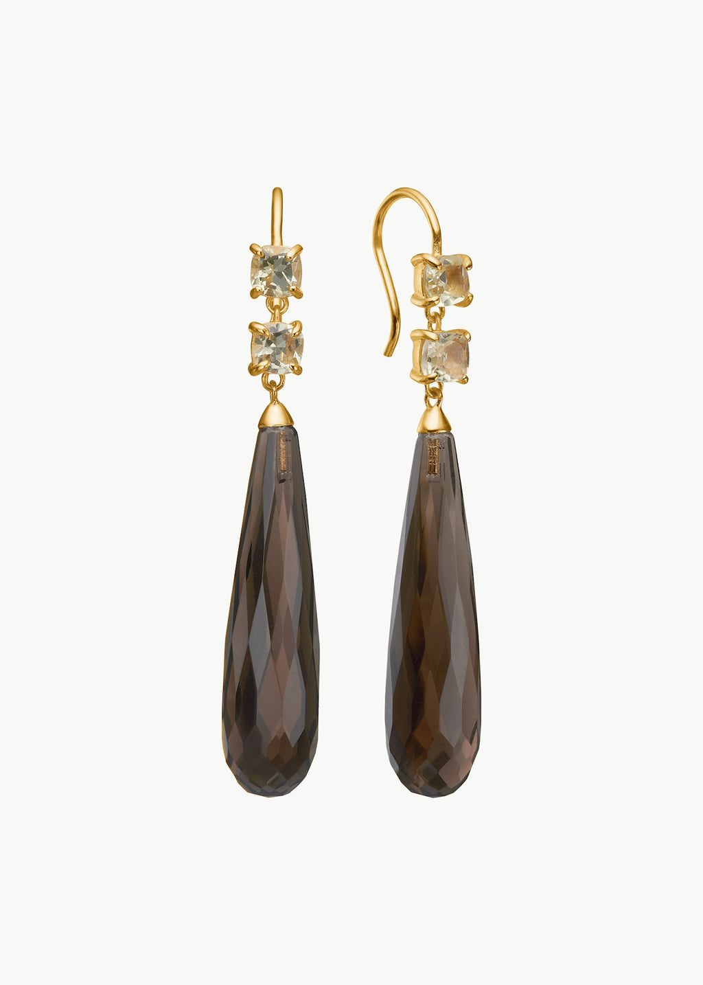 Lior øreringe med Lemon Kvarts og Røg Kvarts | Carré Atelier – Carré ...